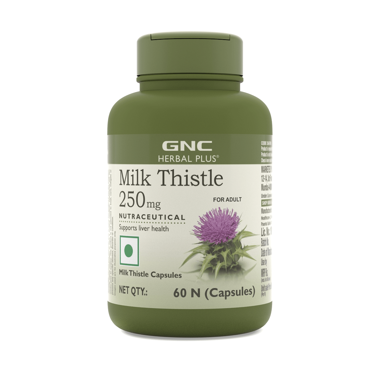 GNC Herbal Plus Milk Thistle 250mg Detoxifies Liver Toxins & Supports ...