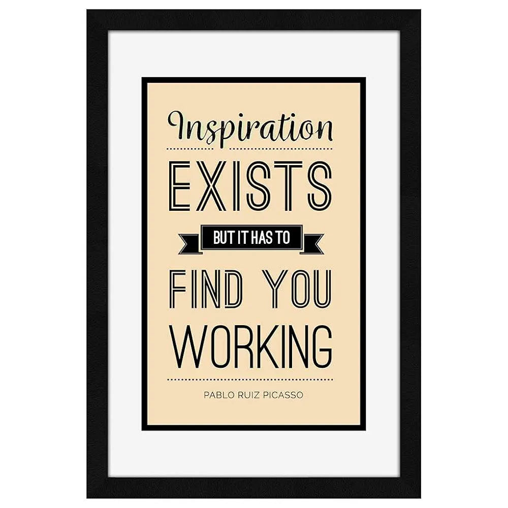 ArtX Paper Inspiration Exists Motivational Quote Framed Wall Art Paint ...