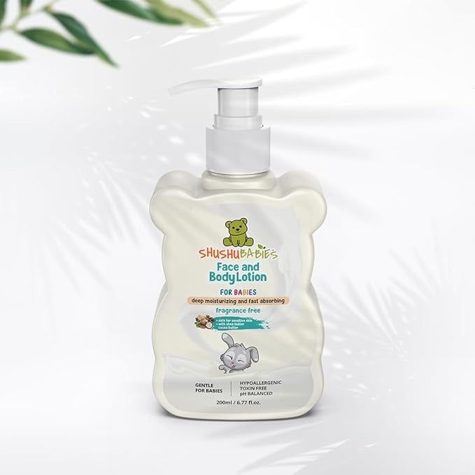 ShuShu Babies Fragrance Free Baby Face and Body Lotion - 200 ml - DesiPick