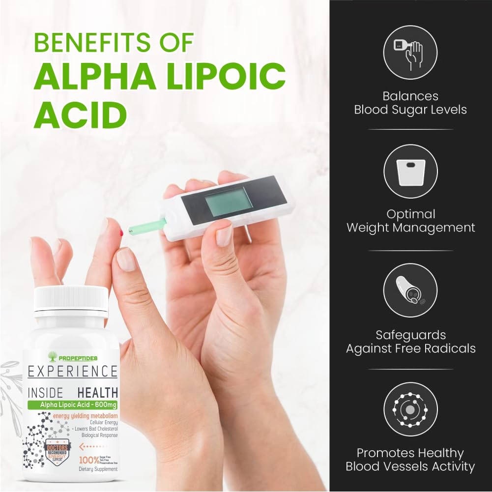 Propeptides Alpha Lipoic Acid 600mg Tablets - 60 Tabs - DesiPick