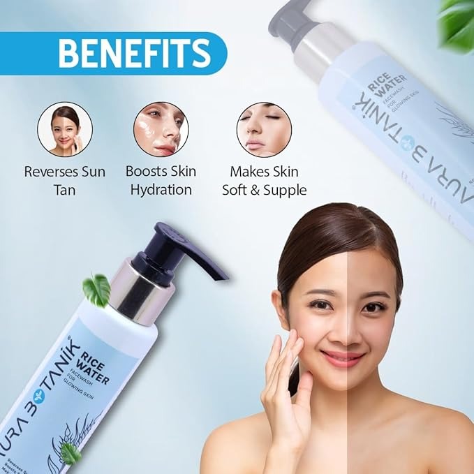 Aura Botanik Rice Water Face Wash - 100 ml - DesiPick