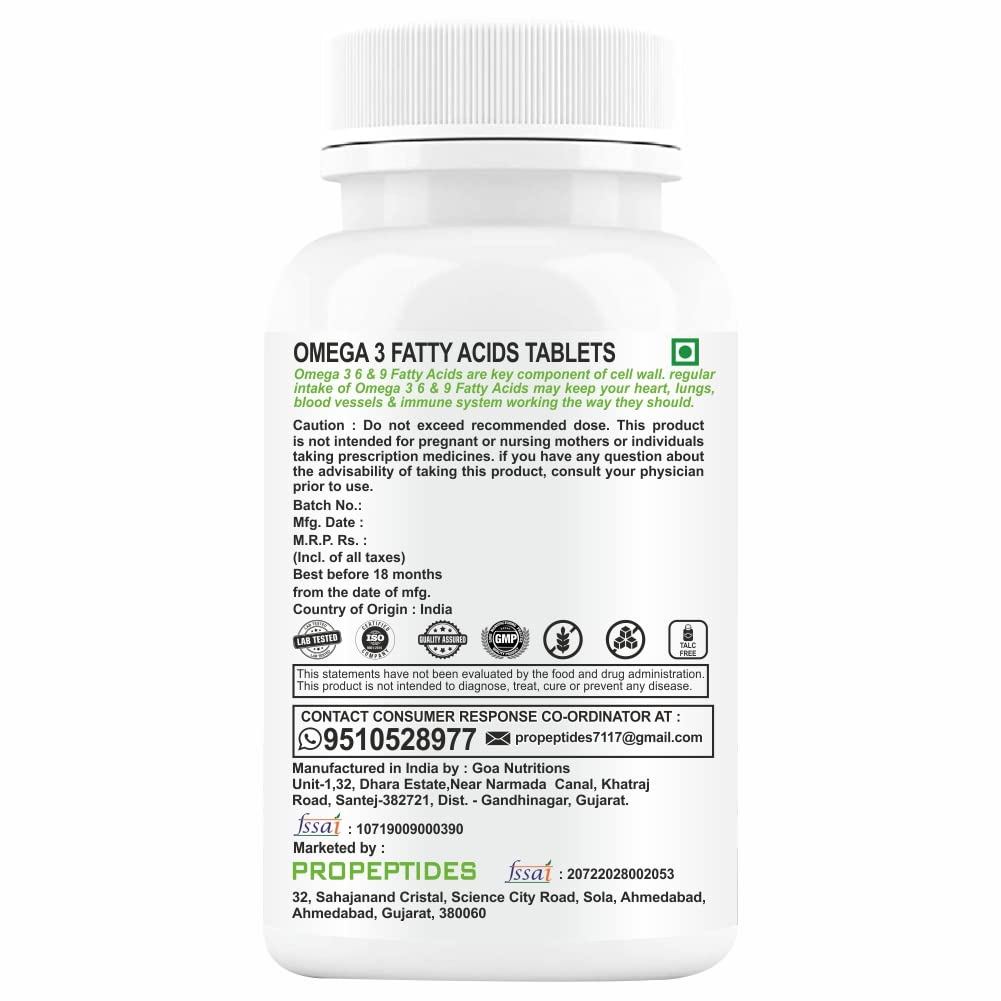 Propeptides Omega 3 Fatty Acid Tablets - 60 Tabs - DesiPick