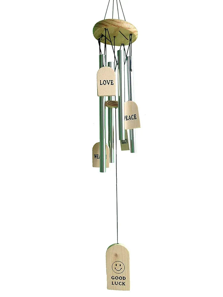 Relive Store Wind Chime 4 Silver Pipes Good Luck Hight 35 Inch. - DesiPick