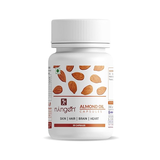 Ningen Almond Oil Capsules 500mg - 30 caps - DesiPick