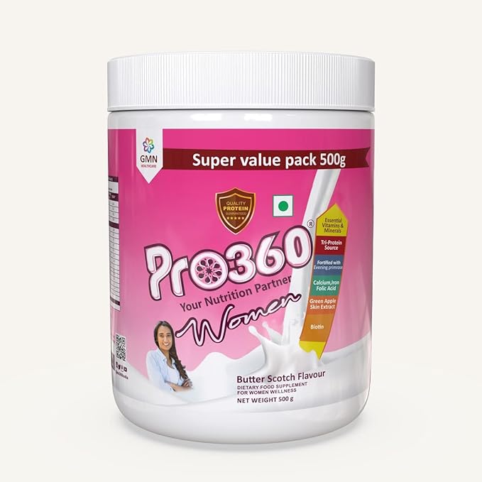 Pro360 Women Protein Rich Butterscotch Flavor - 500 gms - DesiPick
