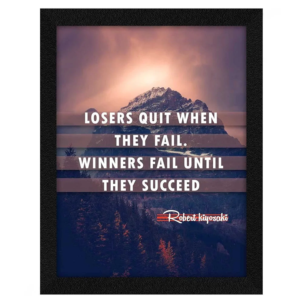 ArtX Paper Motivational Inspirational Quotes Losers Quit Framed Wall A ...
