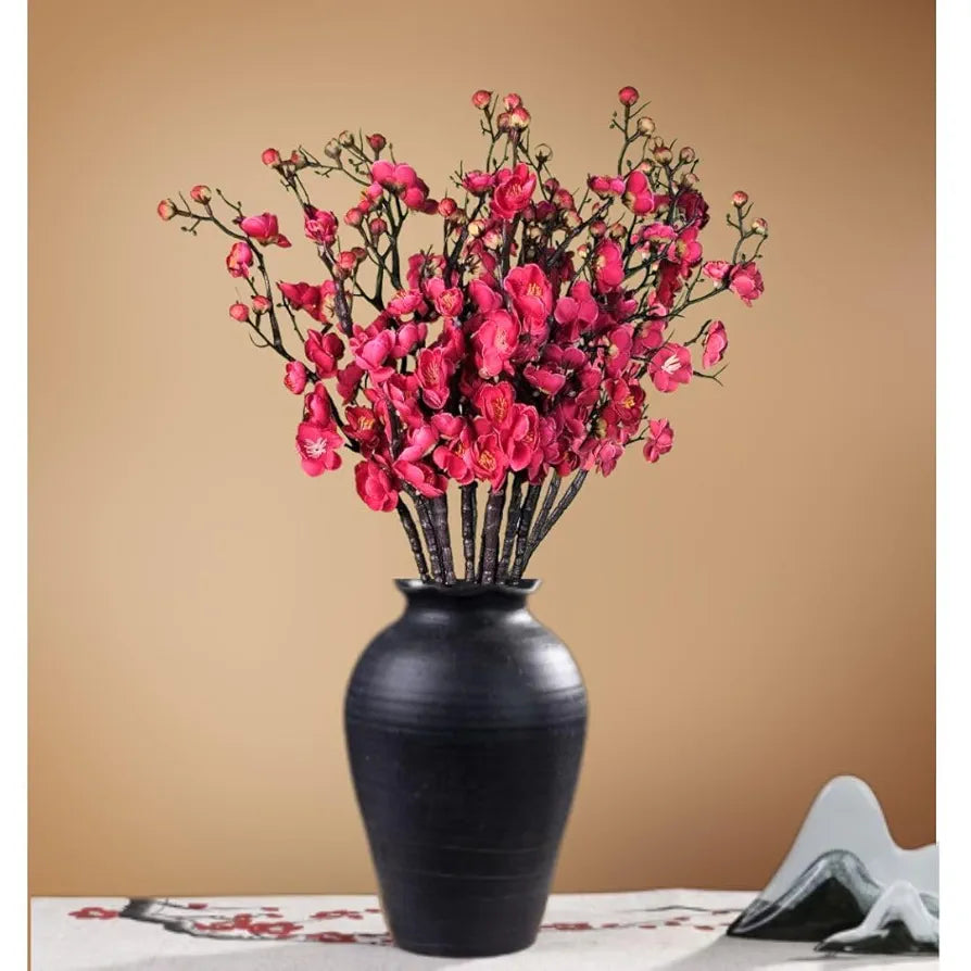 3 Sticks Artificial Blossom Flower Bouquet Sticks Dark Pink - DesiPick