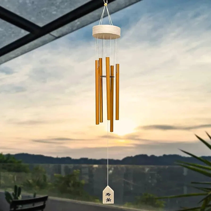 Plus Value 5 Pipe Wind Chimes for Balcony Feng Shui Metal Hanging Bell ...