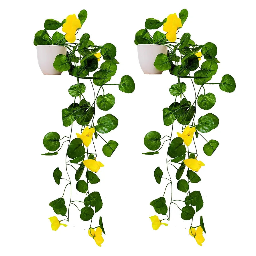 Artificial Flower Vine Plant Falling With Pot Pack of 2 DESIGN-04 ...