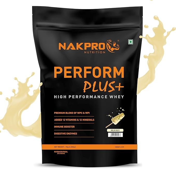 Nakpro Perform Plus+ Whey Protein Concentrate Malai Kulfi Flavour - 10 ...
