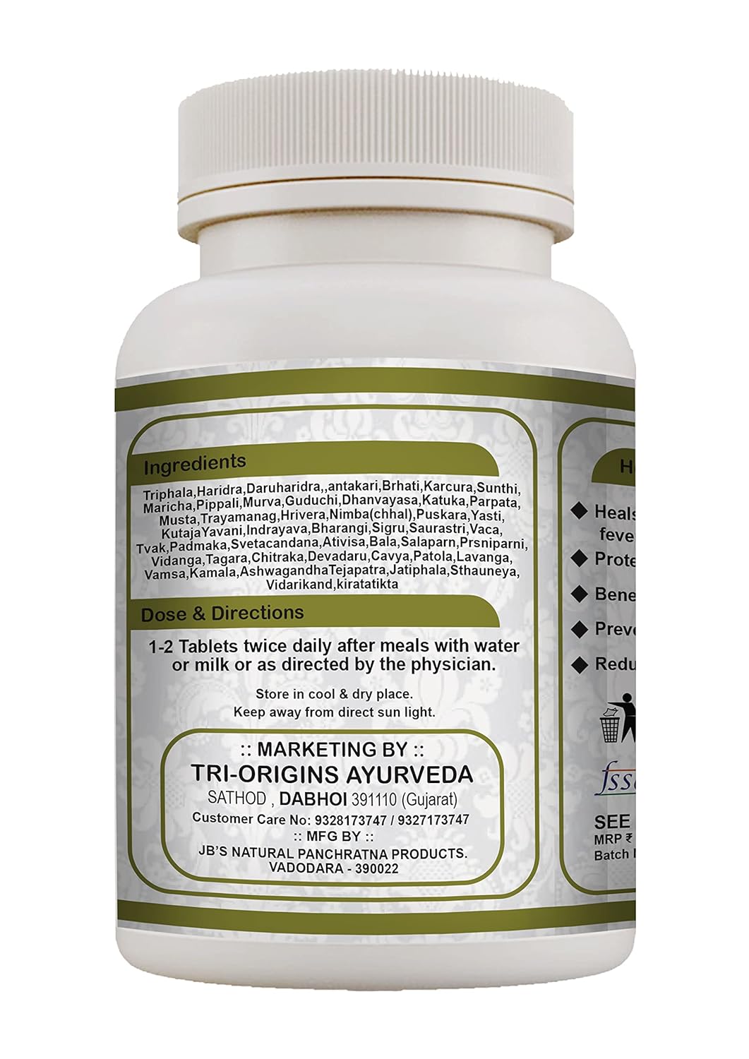 Tri-Origin Ayurveda's Maha Sudarshan Ghanvati - 100 Tablet - DesiPick