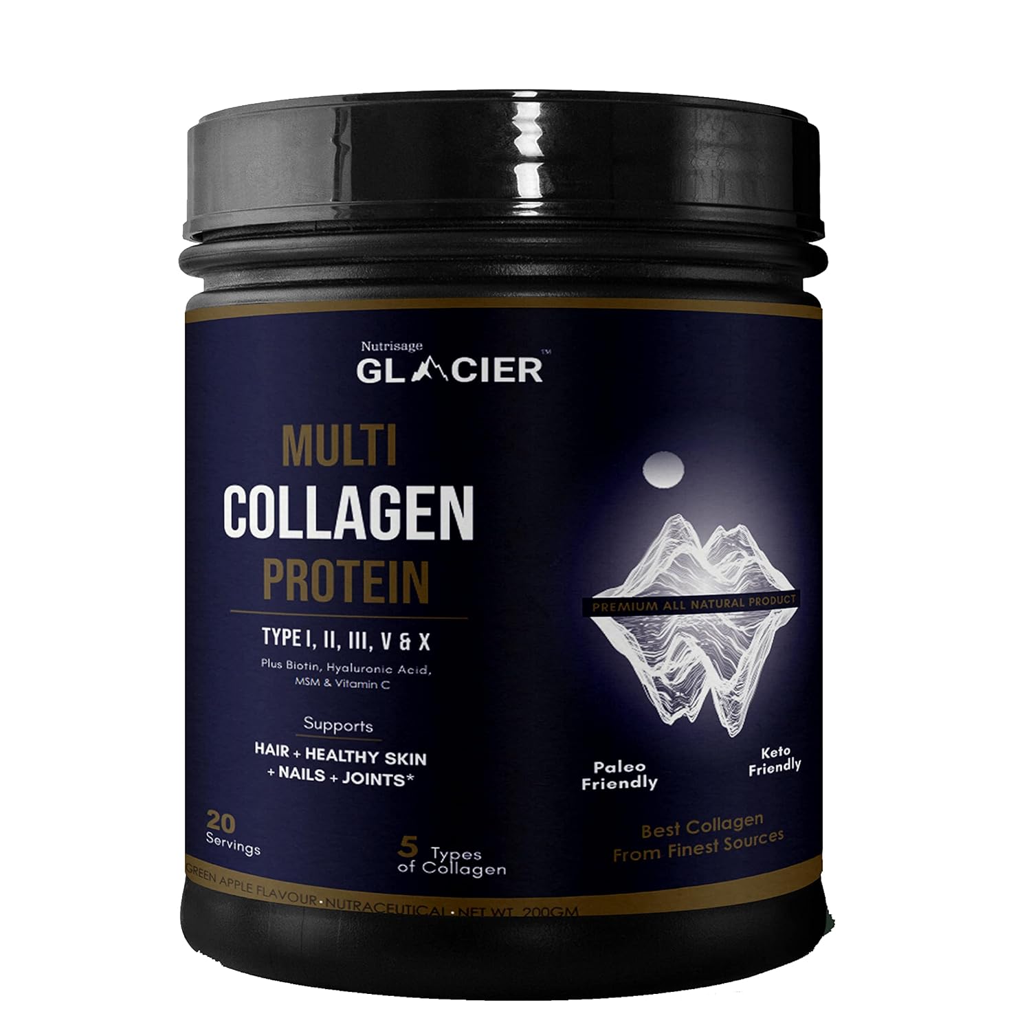 Nutrisage Glacier Multi Collagen Protein Powder - 200 gms - DesiPick