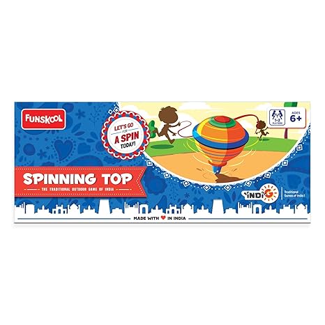Funskool Games Spinning Top Spin and Win Traditional Outdoor Games of ...