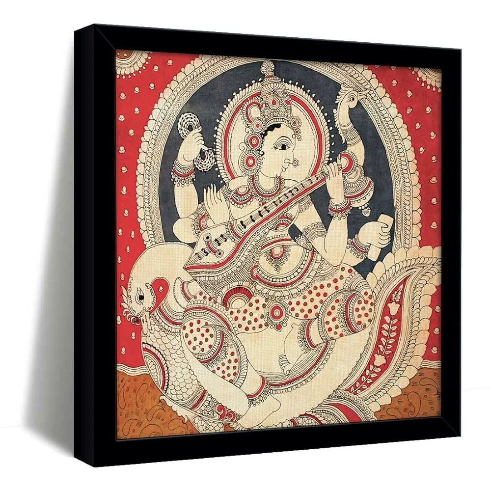ArtX Saraswati Devi Big Canvas Painting For Living Room With Frame Squ ...