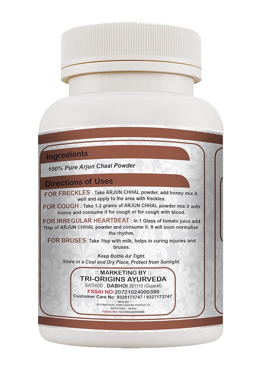 Tri-Origin Ayurveda Arjun Chaal Powder - 100gms - DesiPick