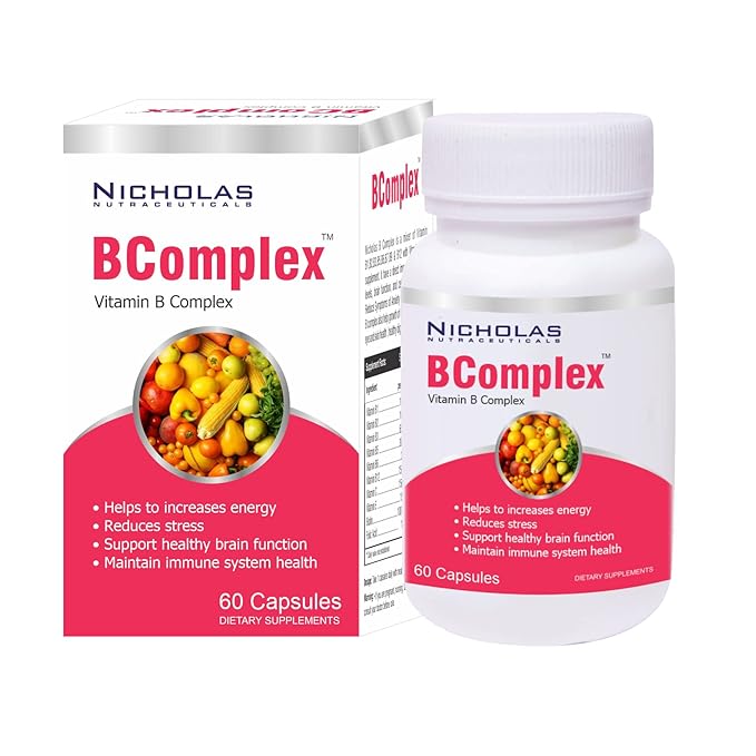 Nicholas Nutraceuticals Vitamin B complex Supplement – 60 Capsules ...