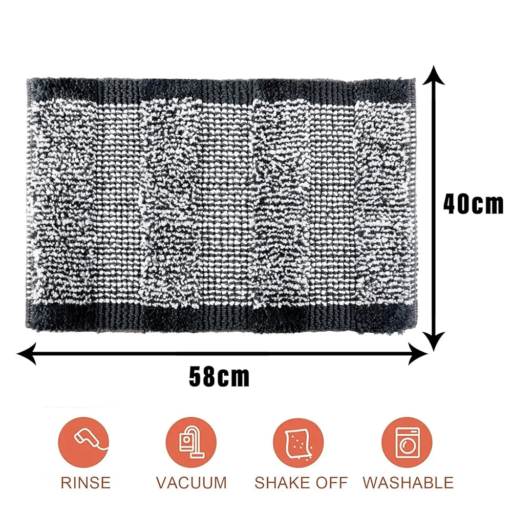 Kuber Industries White Cut Loop Microfiber Entrance Mat Gray Colour ...