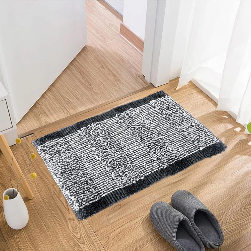 Kuber Industries White Cut Loop Microfiber Entrance Mat Gray Colour ...
