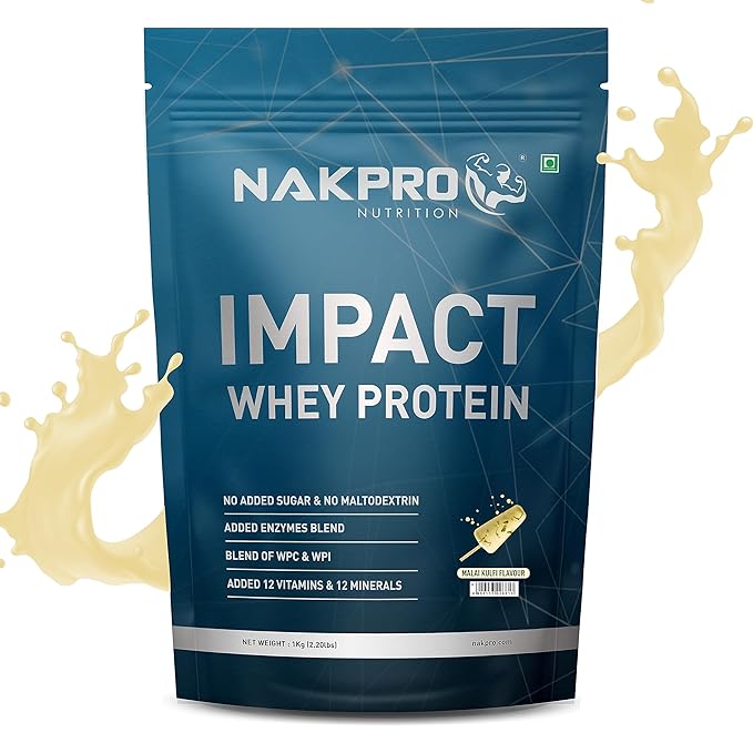Nakpro Impact Whey Protein Malai Kulfi Flavour - 1000 gms - DesiPick