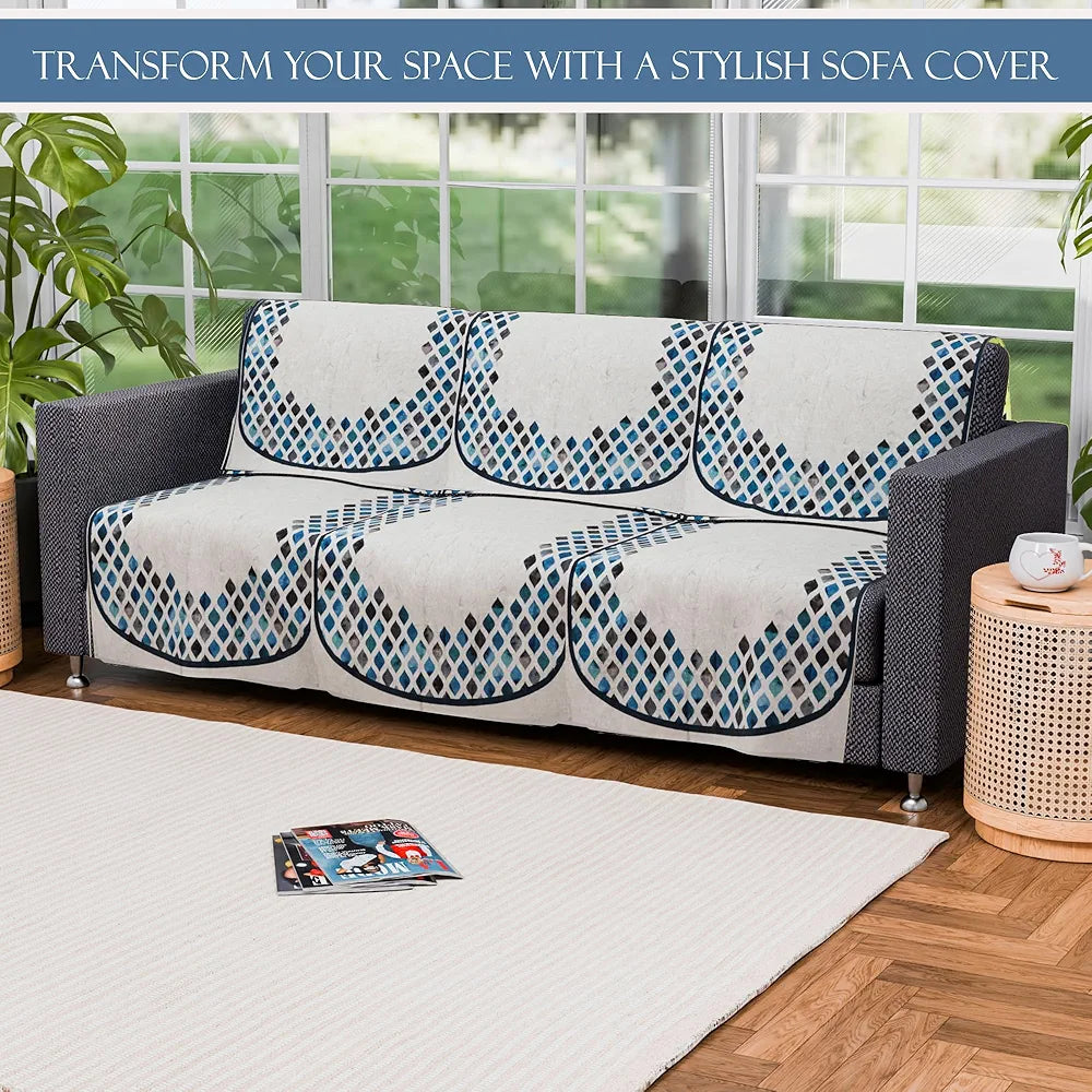 Kuber Industries Set of 6 Velvet 3 Seater Sofa Covers for Living Room ...