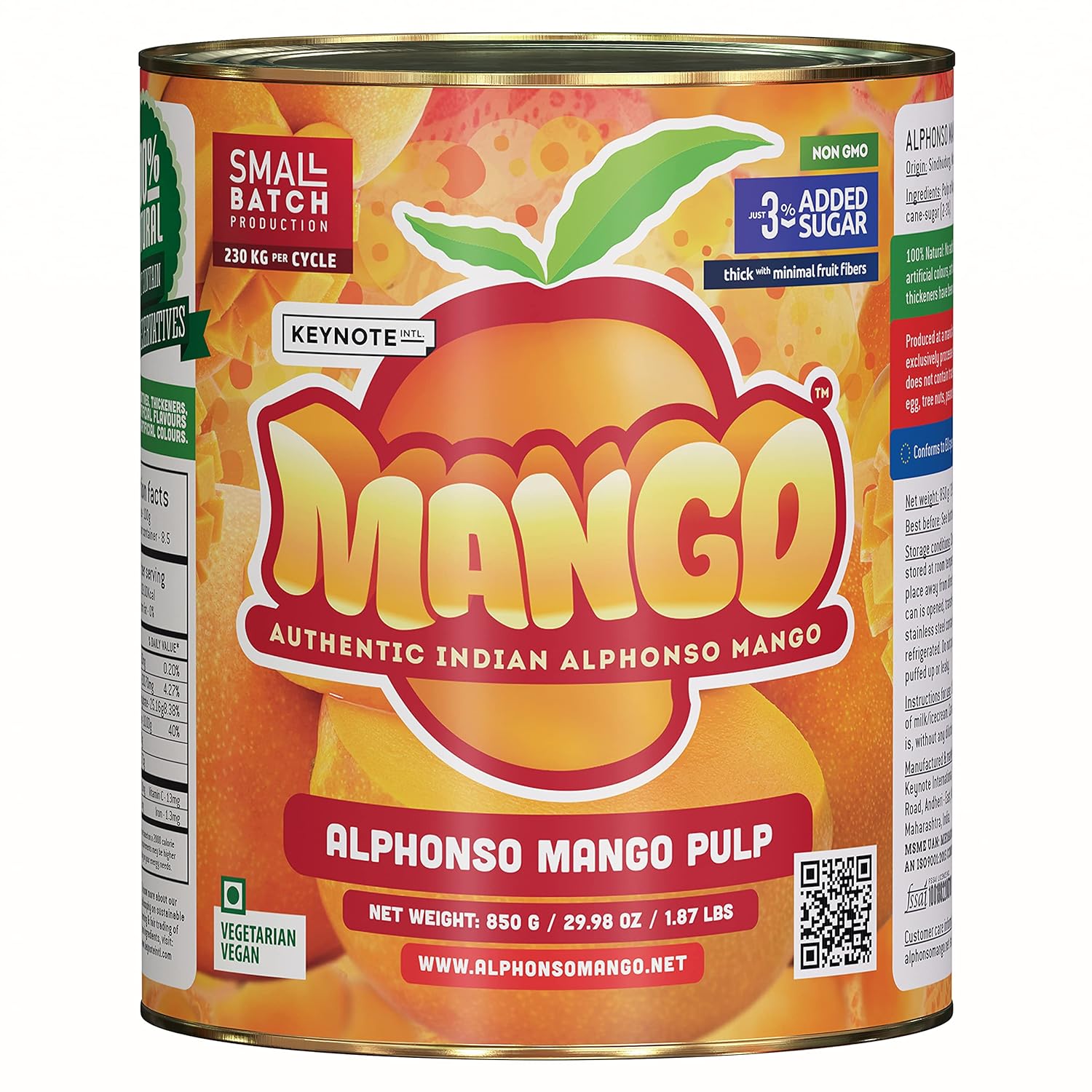 Keynote Alphonso Mango Pulp - 850 gms - DesiPick