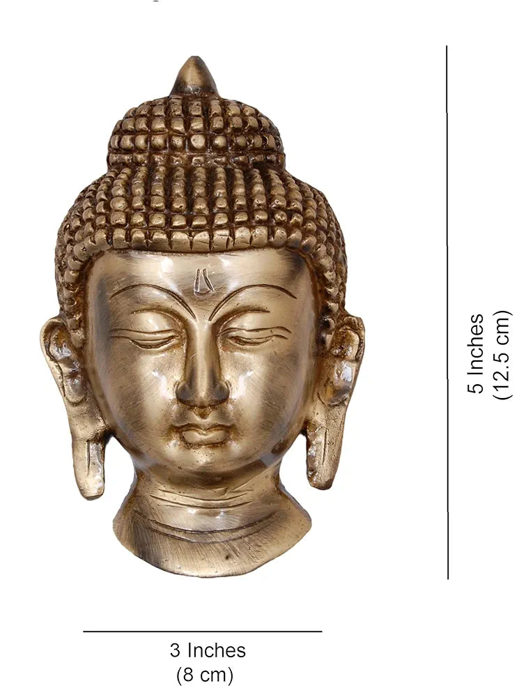 Two Moustaches Buddha Face Brass Wall Hanging - DesiPick