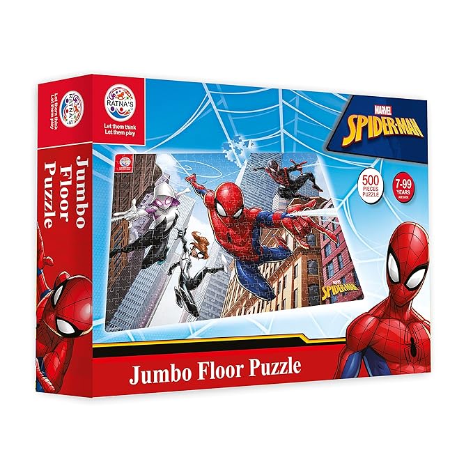 Ratna's Marvel Spiderman 500 Pieces Jumbo Floor Jigsaw Puzzle - DesiPick