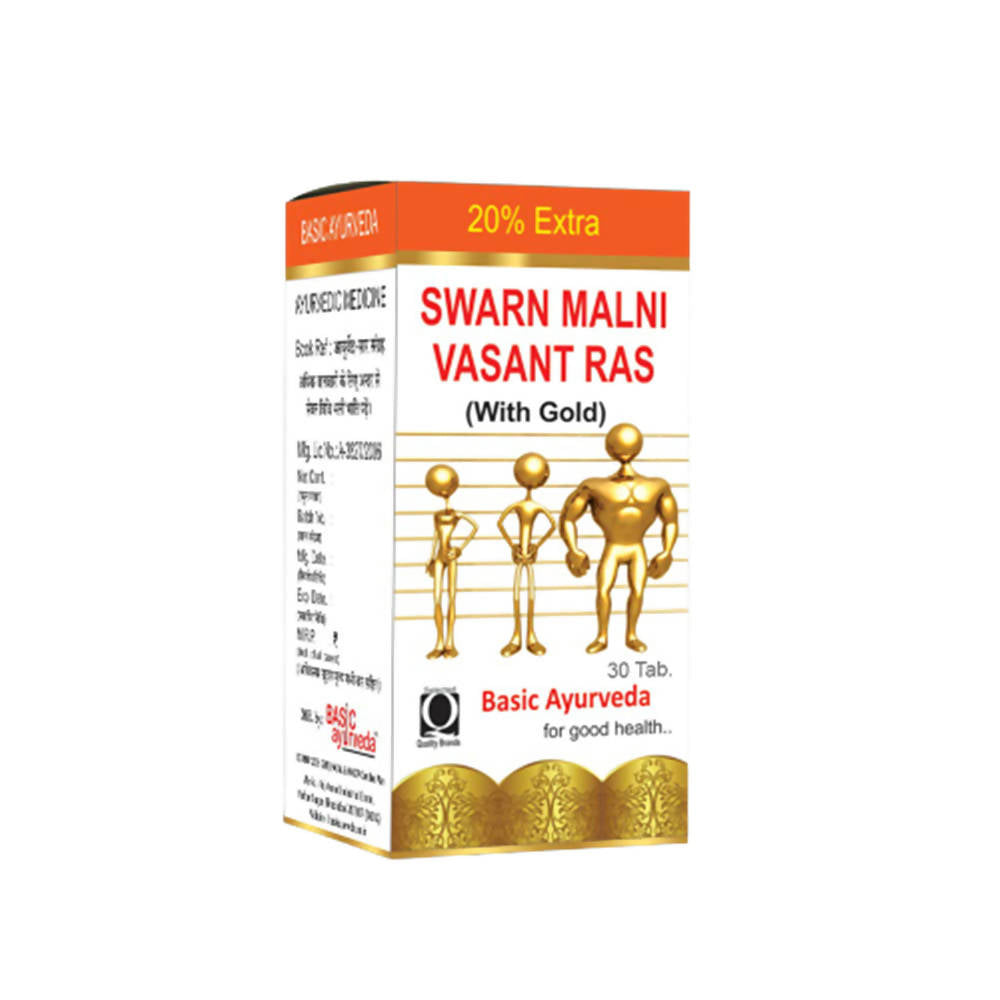 Basic Ayurveda Swarn Malni Vasant Ras (With Gold) Tablets - 30 Tablets ...