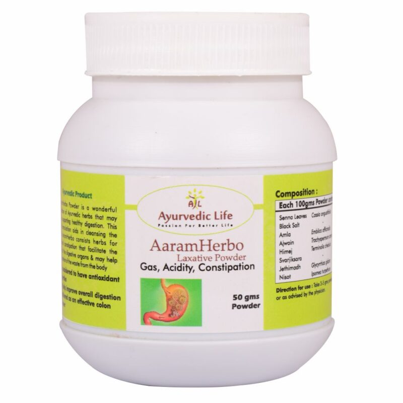 Ayurvedic Life Laxative Powder – Aaram Herbo – 50 gms - DesiPick