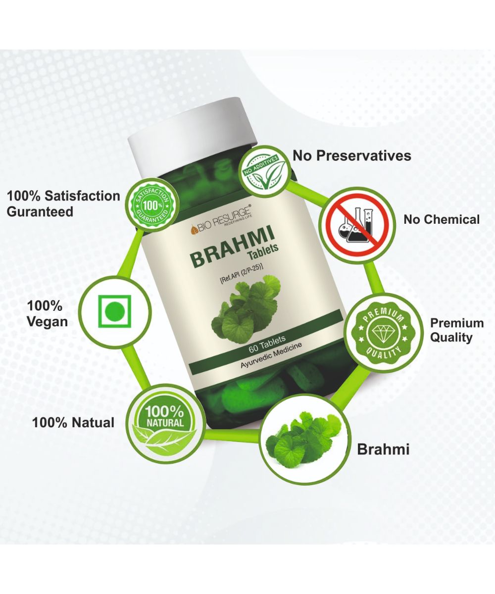 Bio Resurge Brahmi Tablets For Brain - 60 Tablets - DesiPick