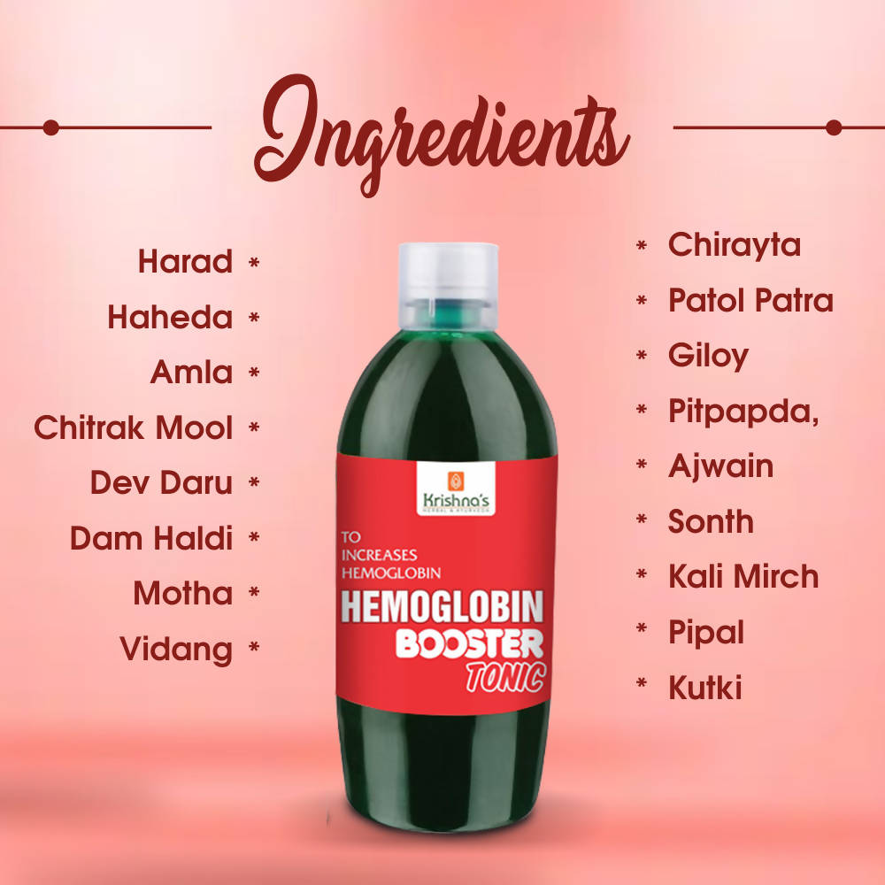 Krishna's Herbal & Ayurveda Hemoglobin Booster Tonic - 500 ml - DesiPick