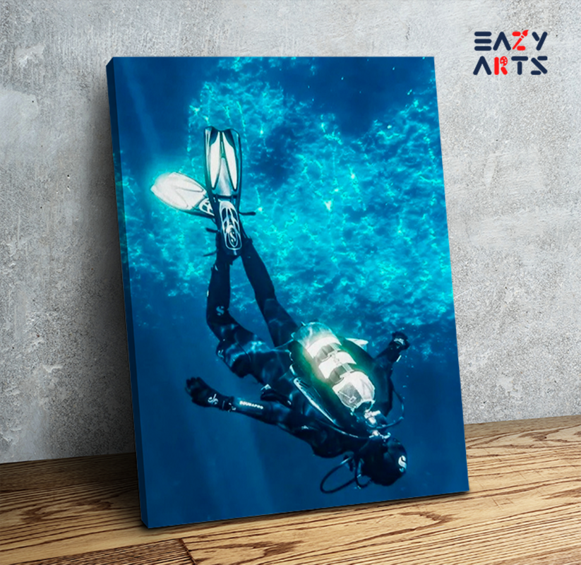 Eazy Arts Deep Sea Diving Adventure Paint by Numbers Kit - DesiPick