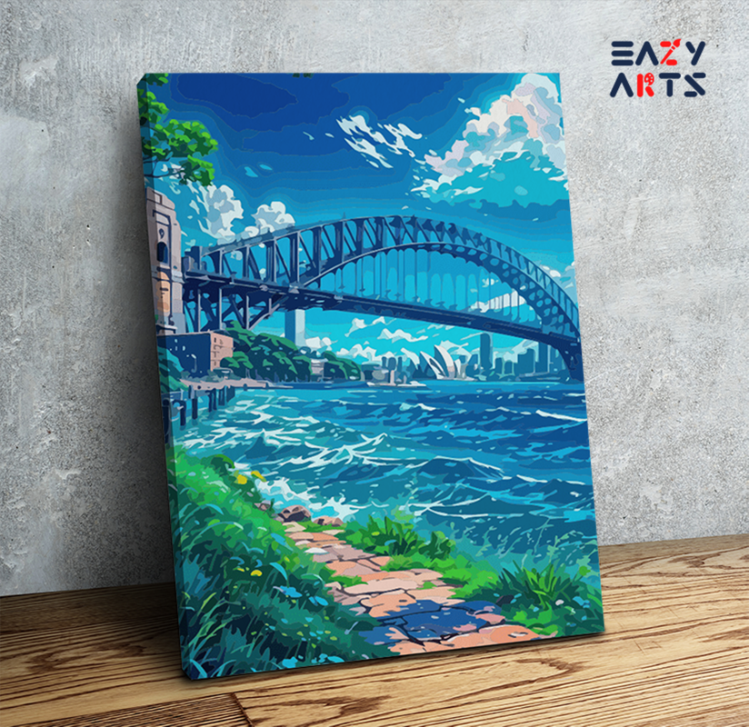 Eazy Arts Iconic Sydney Harbour Bridge Paint by Numbers Kit - DesiPick
