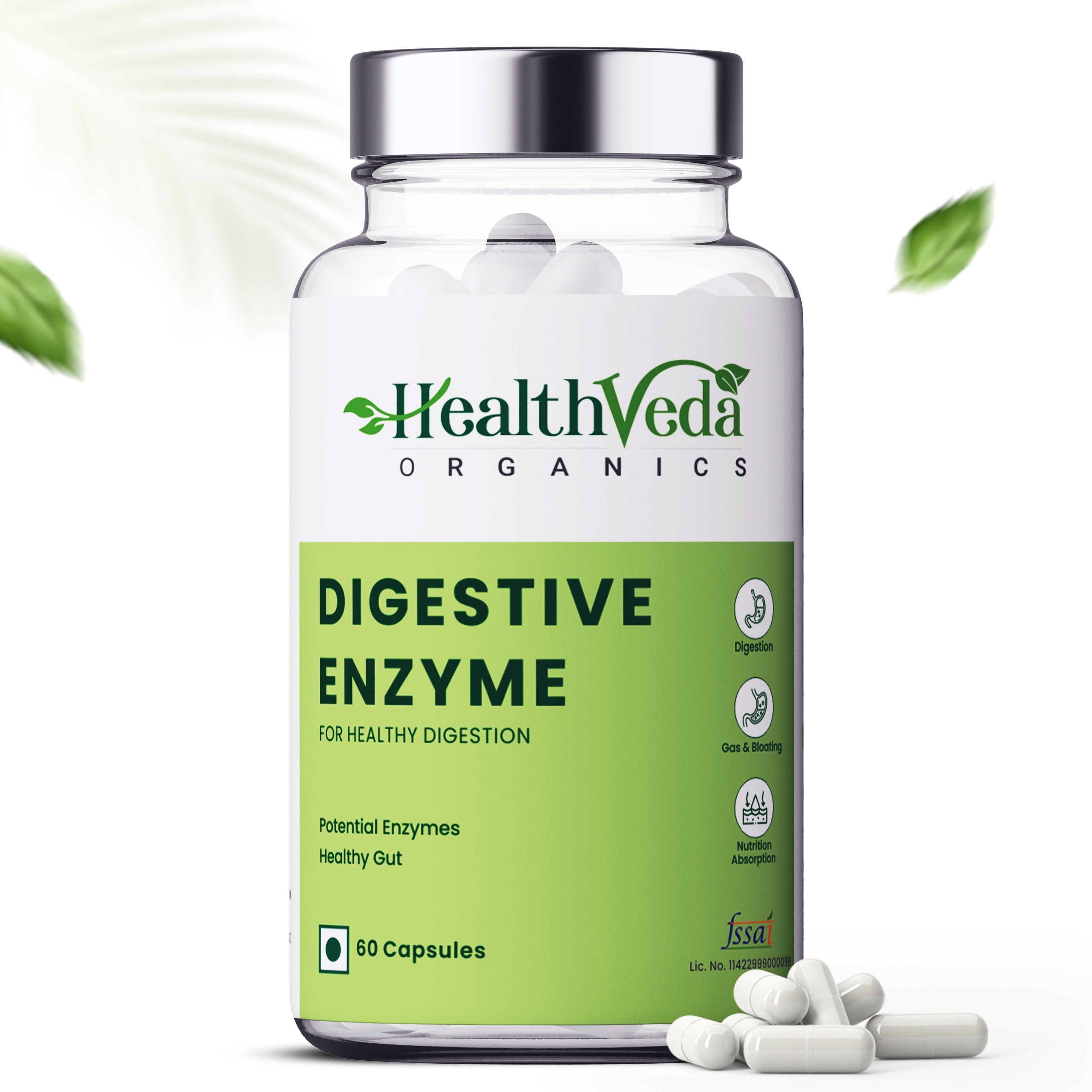 Health Veda Organics Digestive Enzyme - 60 tabs - DesiPick