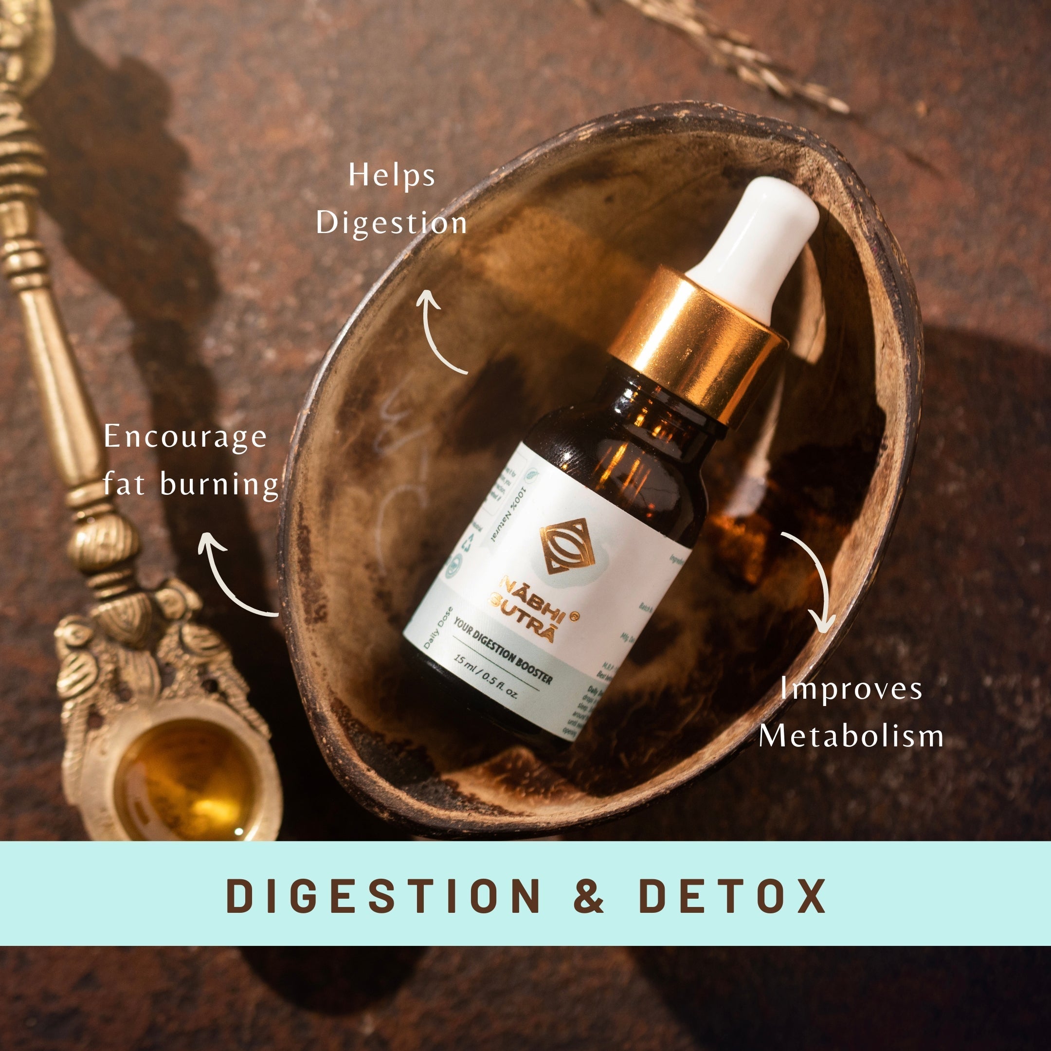 Nabhi Sutra Daily Digestion & Detox - Belly Button Oil - 15 ml - DesiPick
