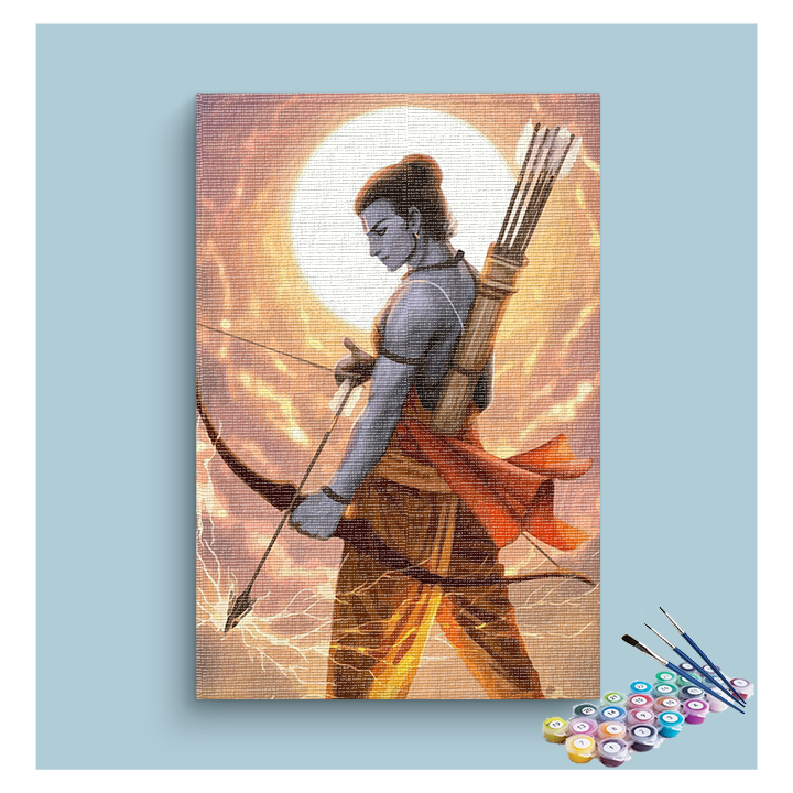 Eazy Arts Divine Warrior Lord Rama in Majestic Valor Paint by Numbers ...