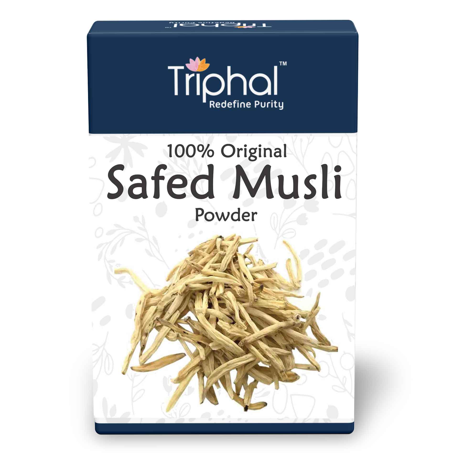 Triphal Safed Musli Powder - 100% Pure and Natural - DesiPick