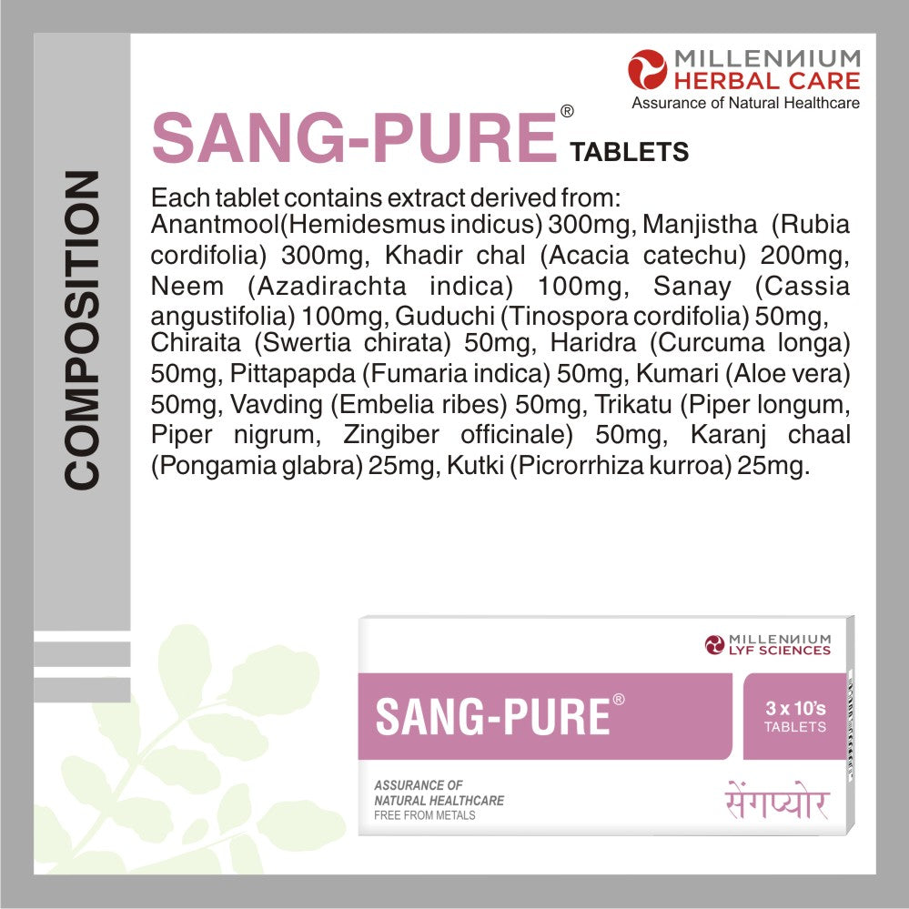 Millennium Herbal Sang-pure Tablets - 120 Tablets - DesiPick