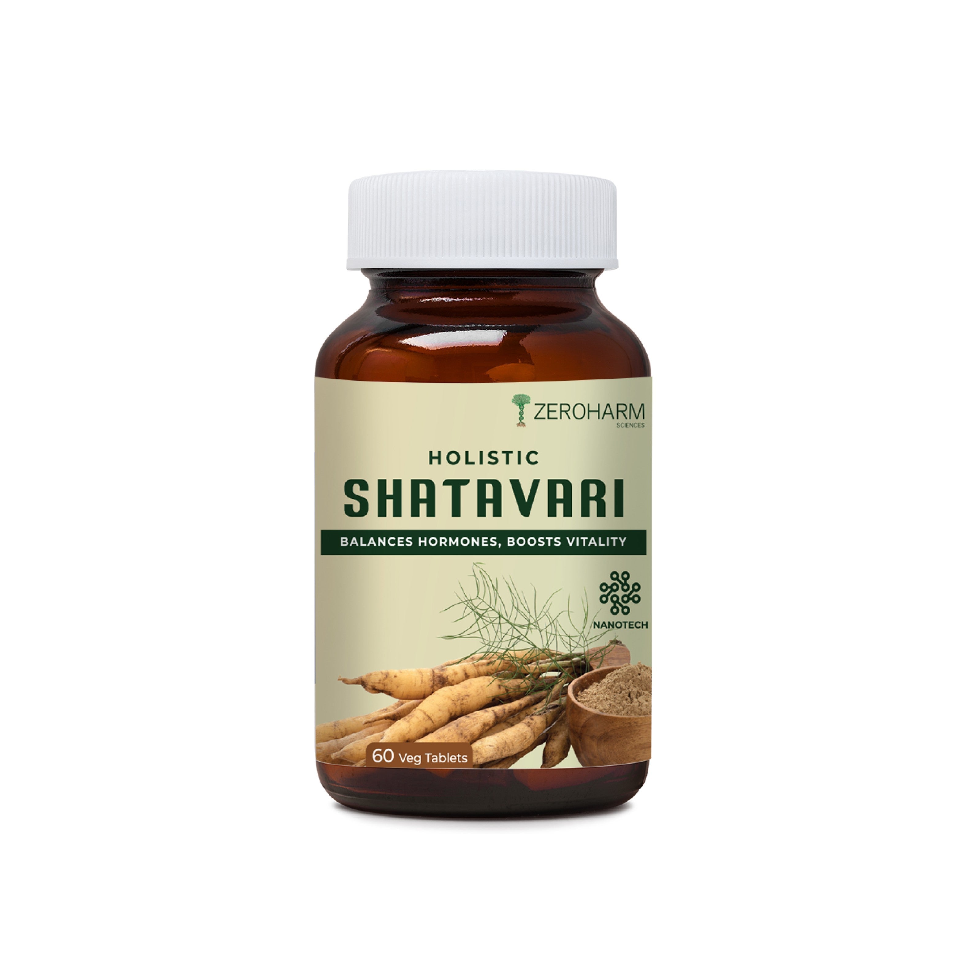 ZEROHARM Holistic Shatavari - 60 tabs - DesiPick