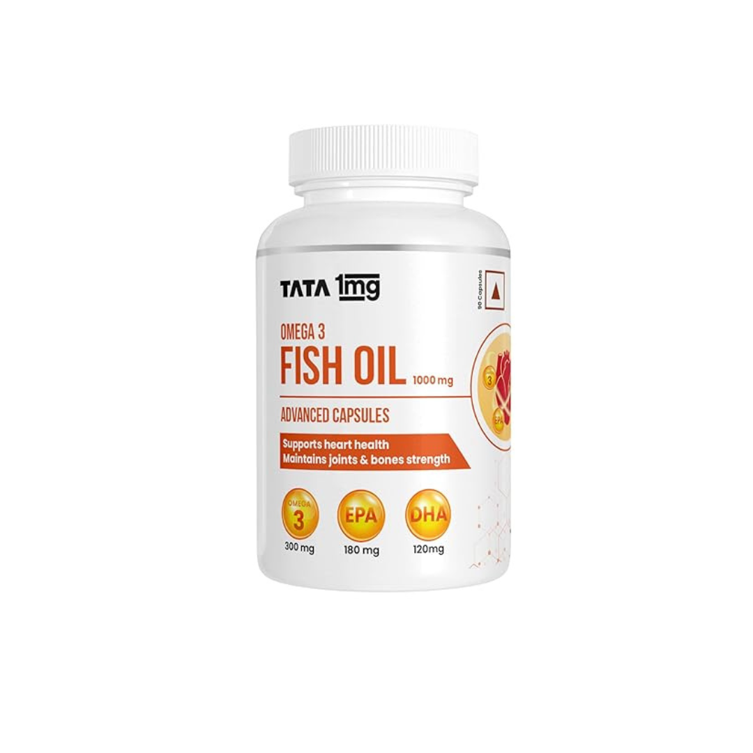 Tata 1mg Fish Oil Capsules with EPA - 90 Caps - DesiPick