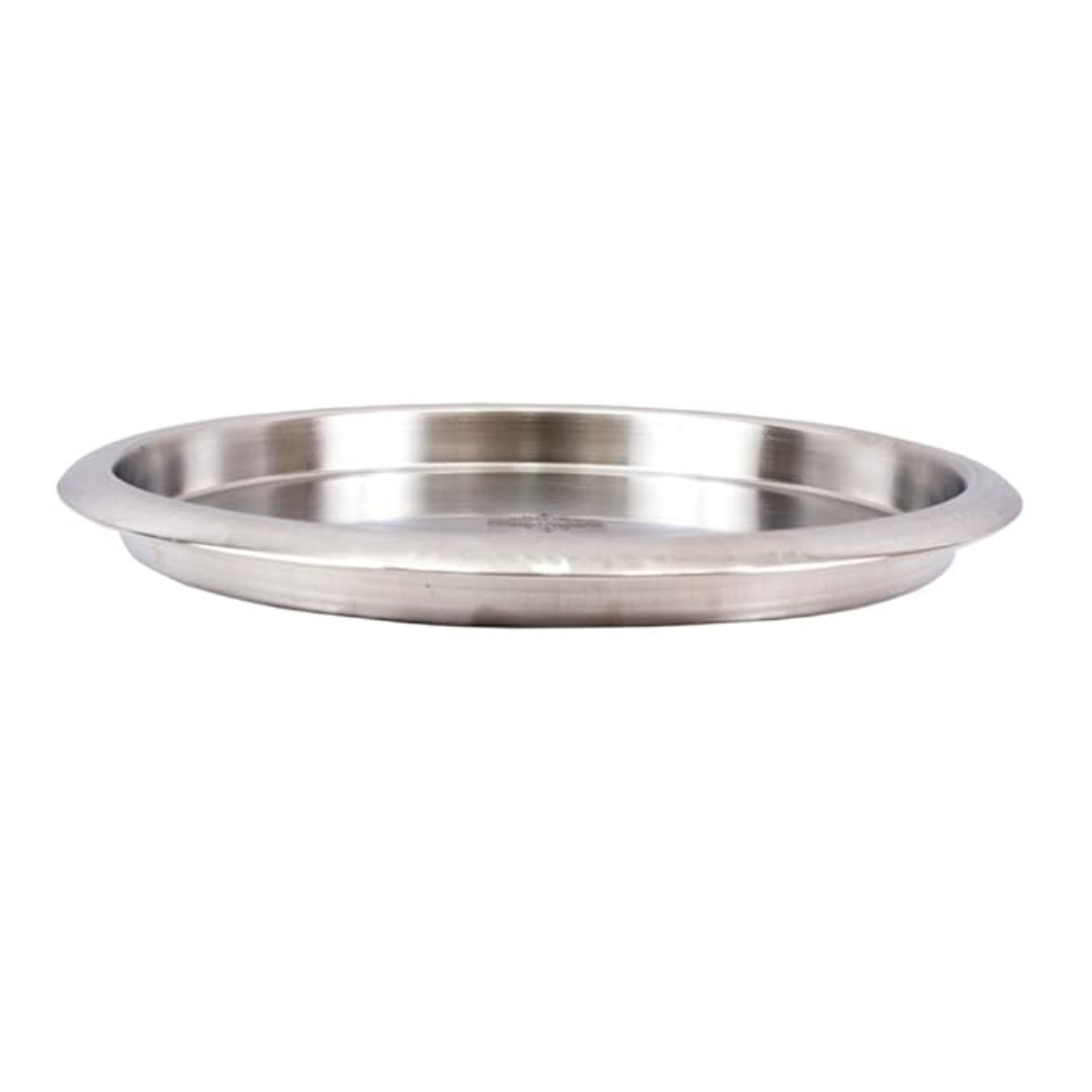 Indian Art Villa Stainless Steel Hammered Plate Thali Salver (Silver ...