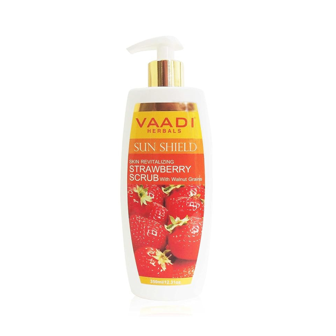 Vaadi Herbals Strawberry Scrub Lotion with Walnut Grains - 350 gms ...
