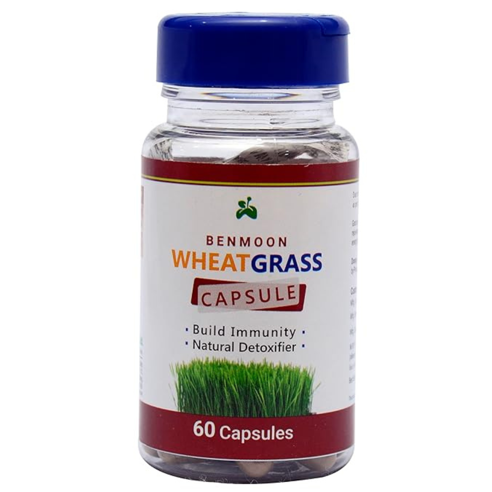 Benmoon Wheat Grass Capsule Ayurvedic - 60 Cap - DesiPick
