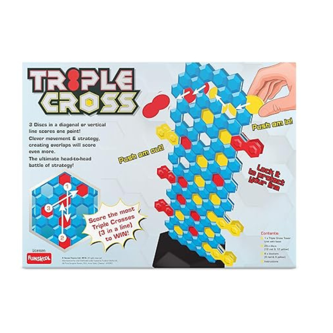 Funskool Games Triple Cross The shapeshifting strategy game Get 3 disc ...