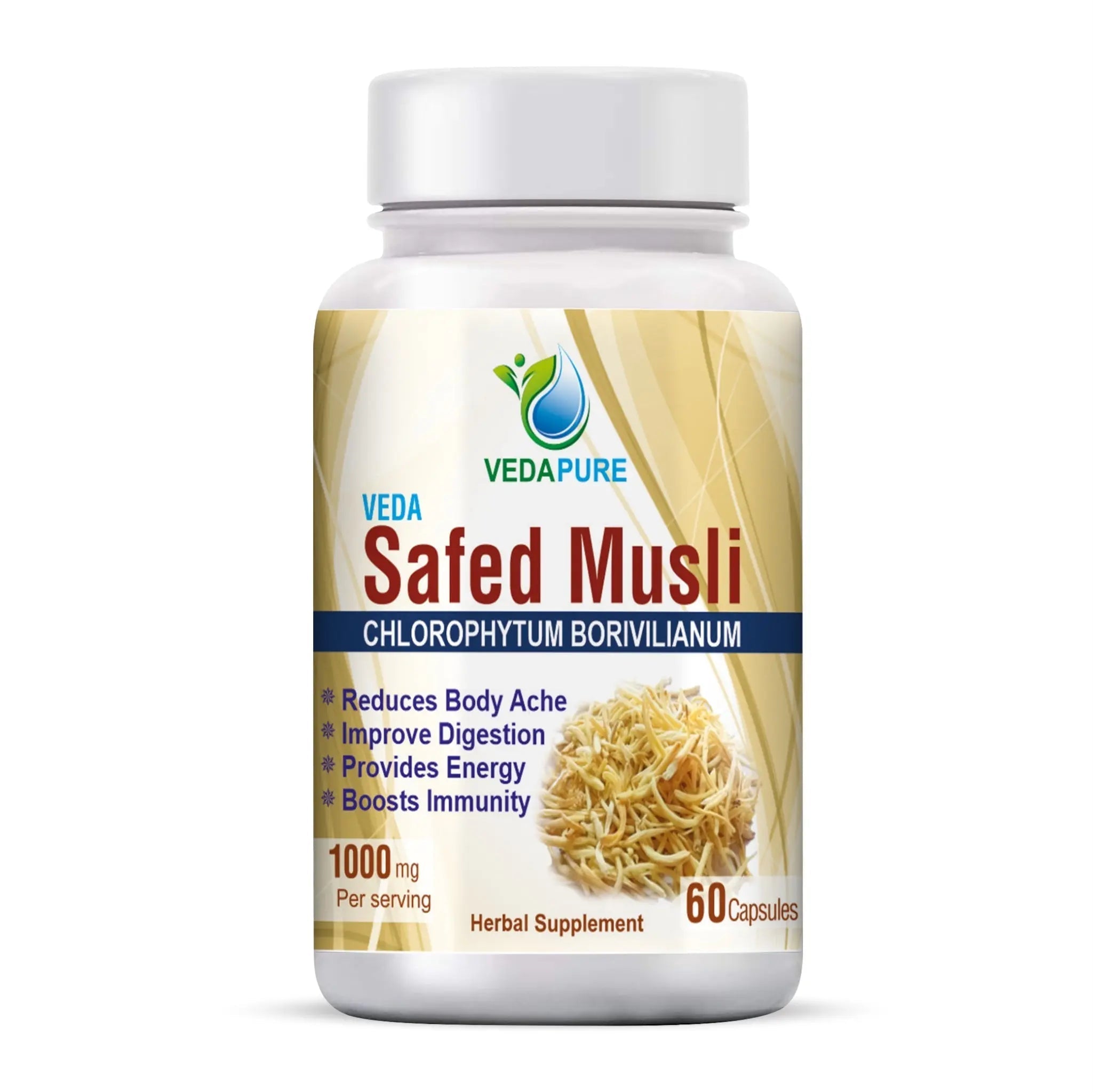 Vedapure Safed Musli For Strength- 60 tabs - DesiPick