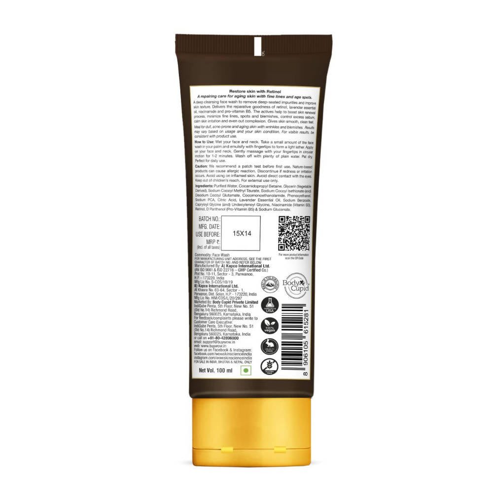 Wow Skin Science Retinol Face Wash - 100 ml - DesiPick