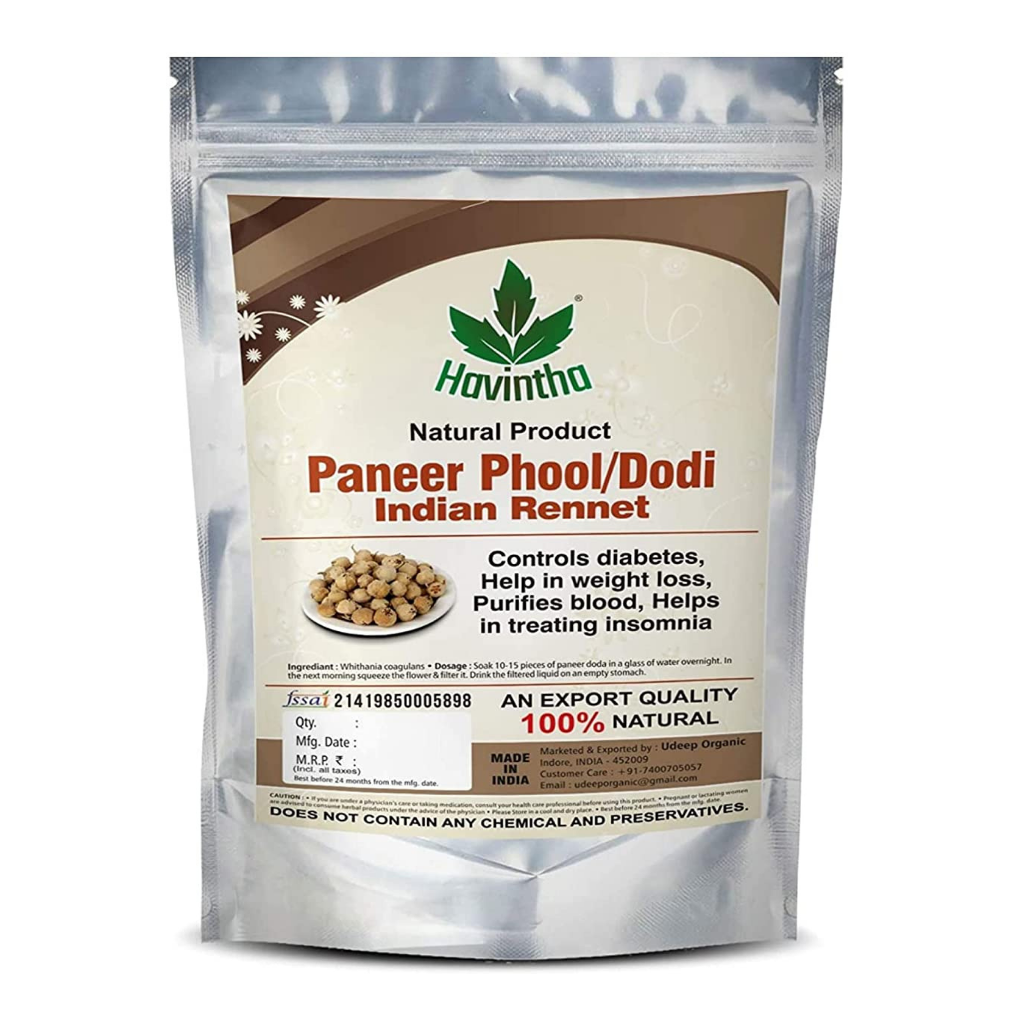 Havintha Natural Indian Paneer Phool/Paneer Doda, Dodi - 227 gms - DesiPick