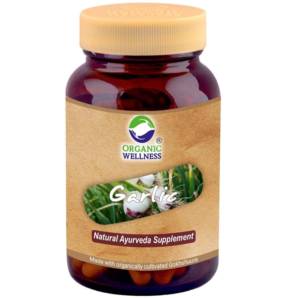 Organic Wellness Garlic - 90 Vegetarian Capsules - DesiPick